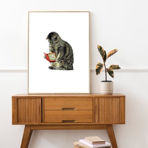 Smart Cat Artwork Digital Download Printable Wall Art for Cat Lovers ...