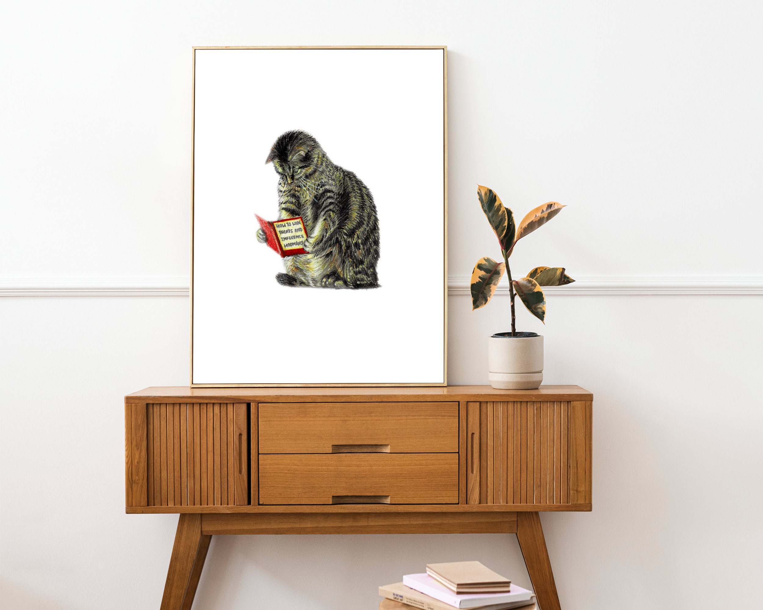 Smart Cat Artwork Digital Download Printable Wall Art for Cat Lovers ...