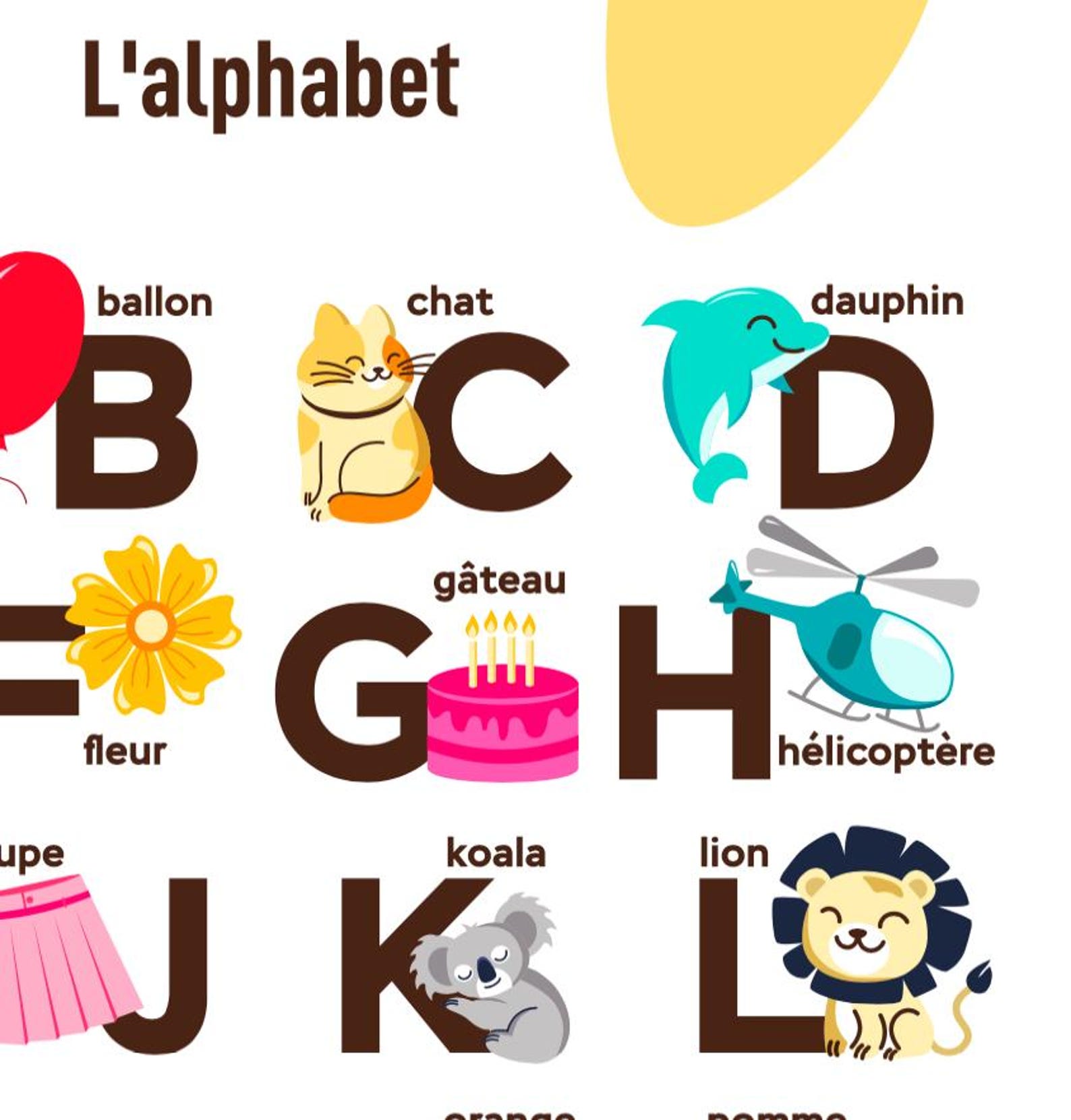 French Alphabet Poster Digital Download | L'alphabet A2 Printable ...