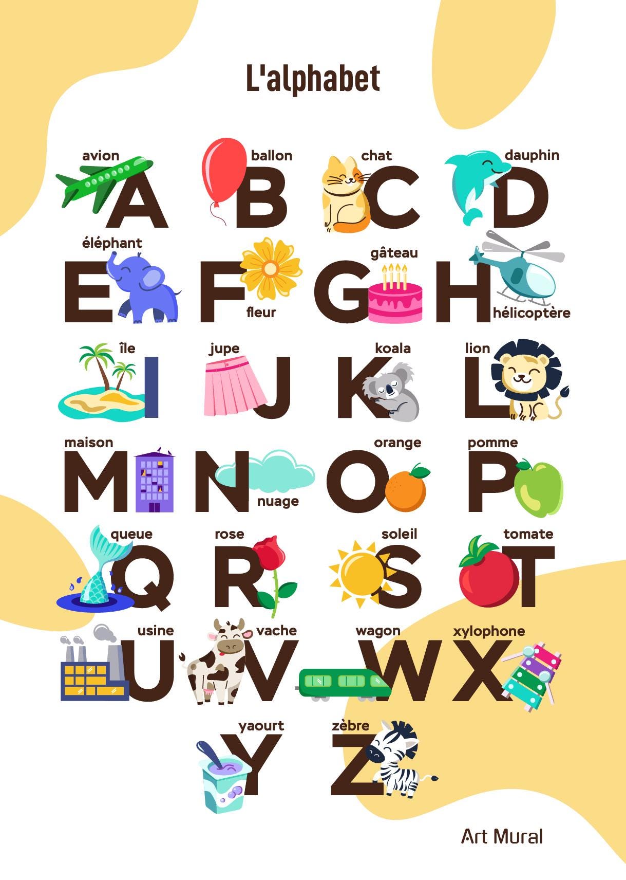 French Alphabet Poster Digital Download | L'alphabet A2 Printable ...