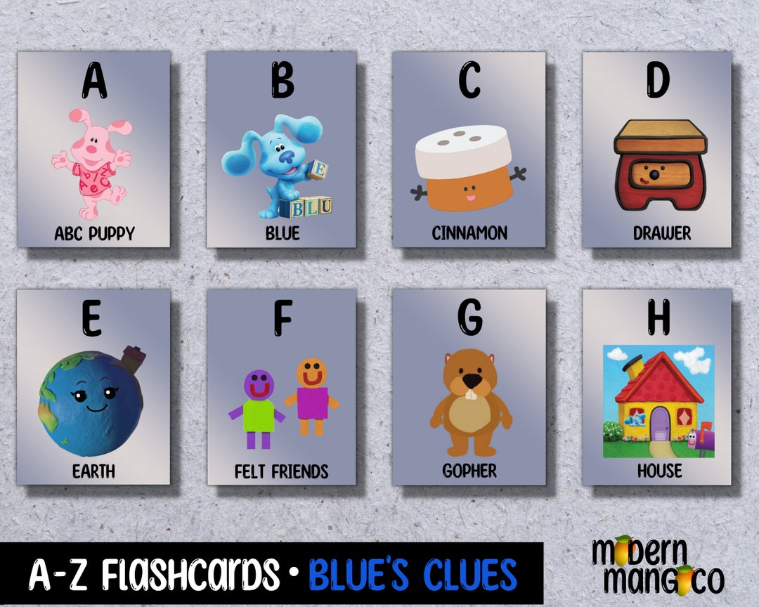 Blue's Clues ABC Flash Cards Alphabet Flashcards Learn - Etsy Singapore