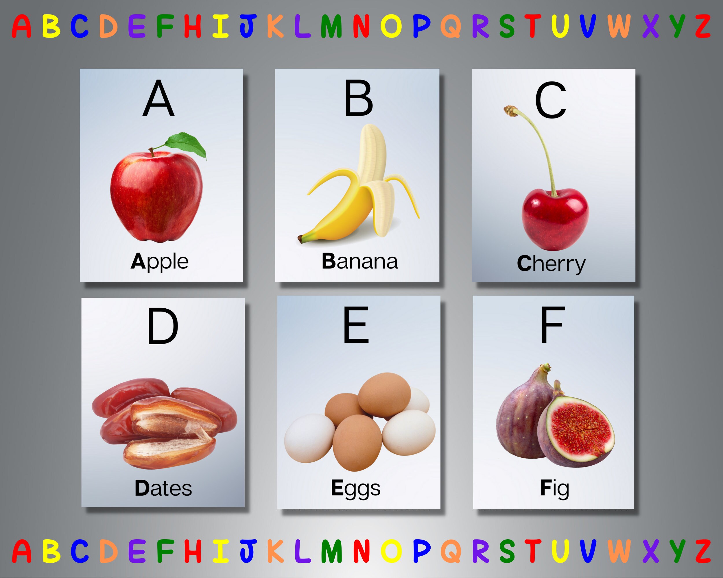 ABC Flash Cards | Alphabet Flashcards | Natural Foods | Education ...