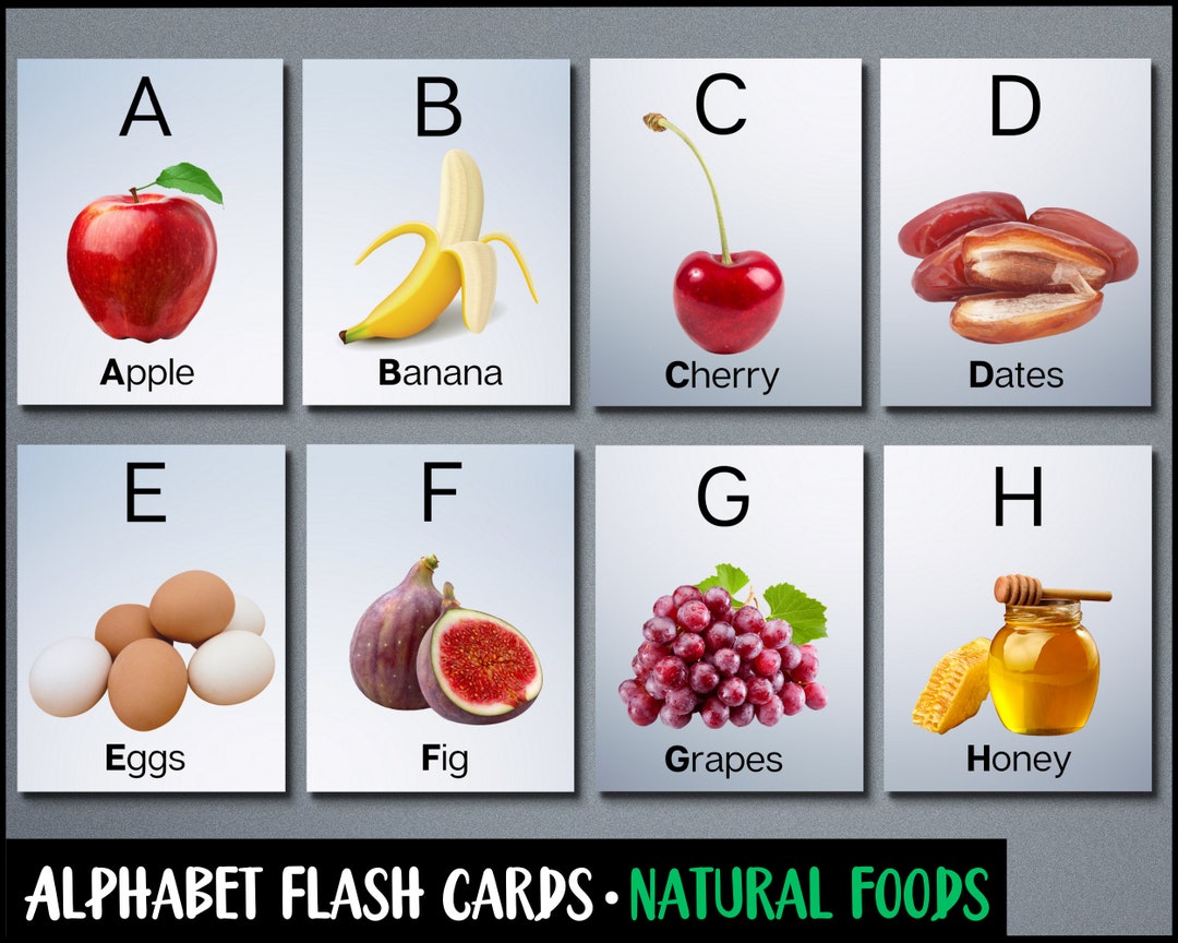 ABC Flash Cards | Alphabet Flashcards | Natural Foods | Education ...