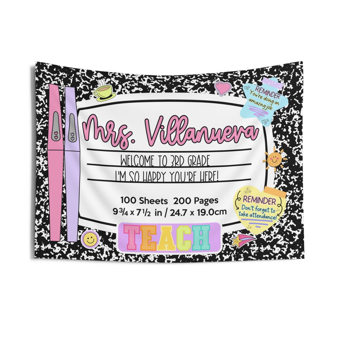 Composition Notebook Classroom Tapestry Personalized - Etsy