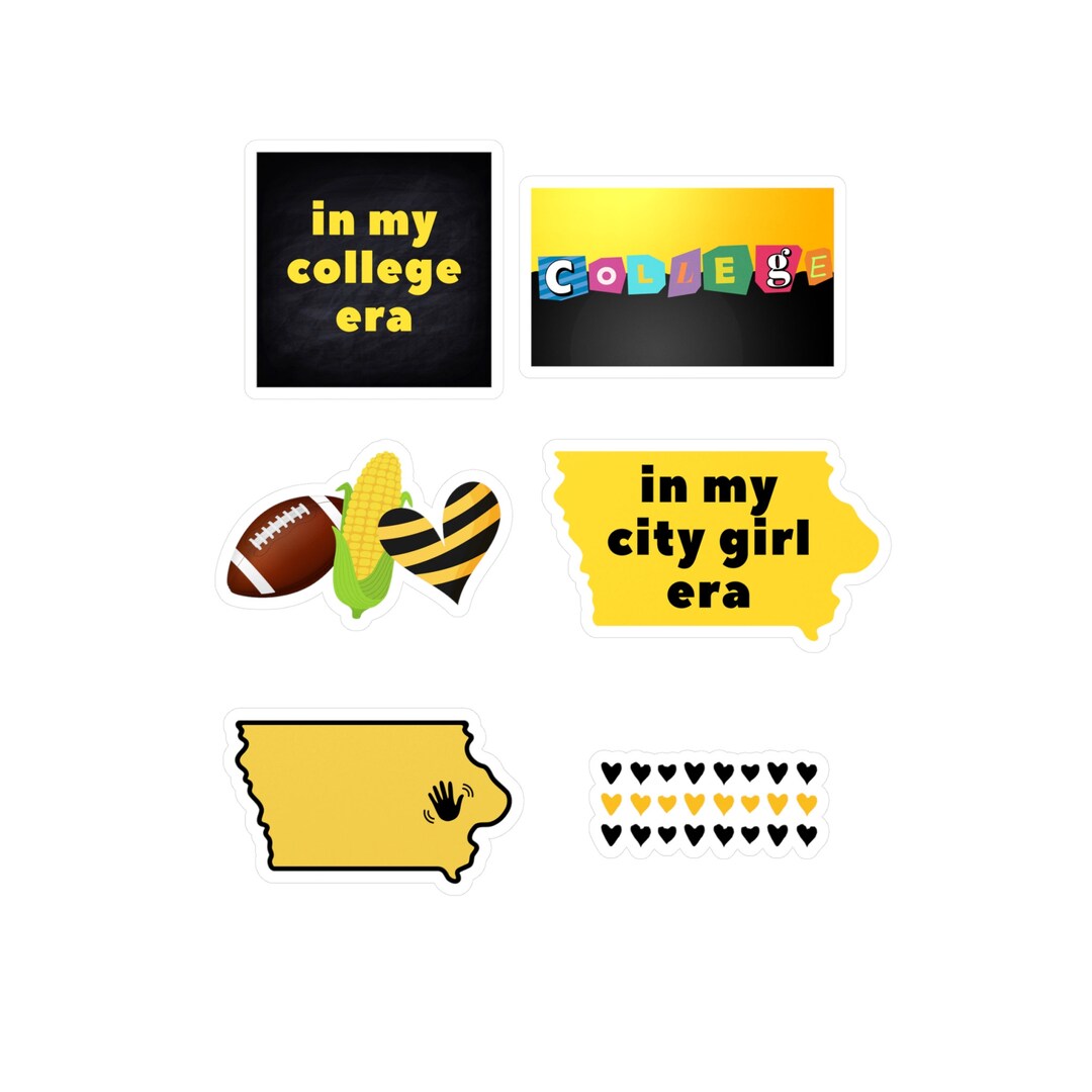 Iowa Vinyl Stickers, Iowa Decals, Iowa City, in My Era Stickers, Black ...