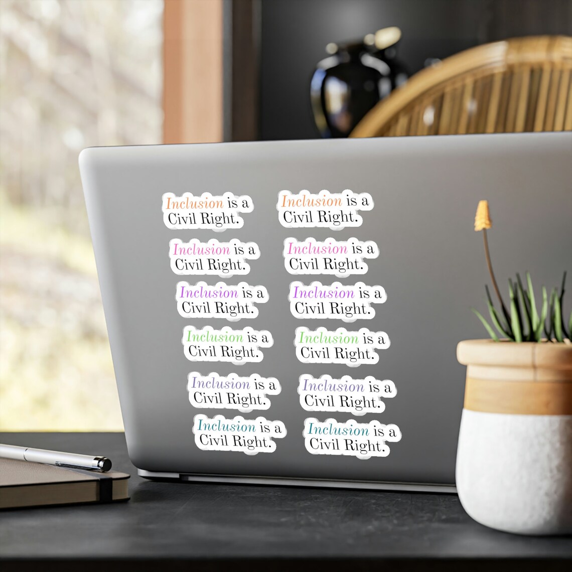 Inclusion is a Civil Right Vinyl Sticker, Computer Stickers for ...