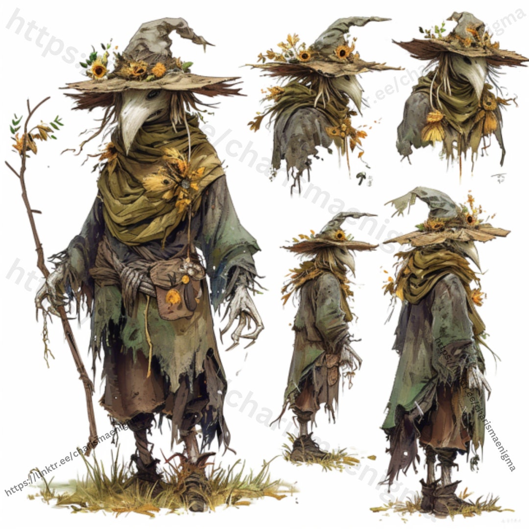 Scarecrow Mage Druid: Detailed Character Design Sheet Adoptable ...
