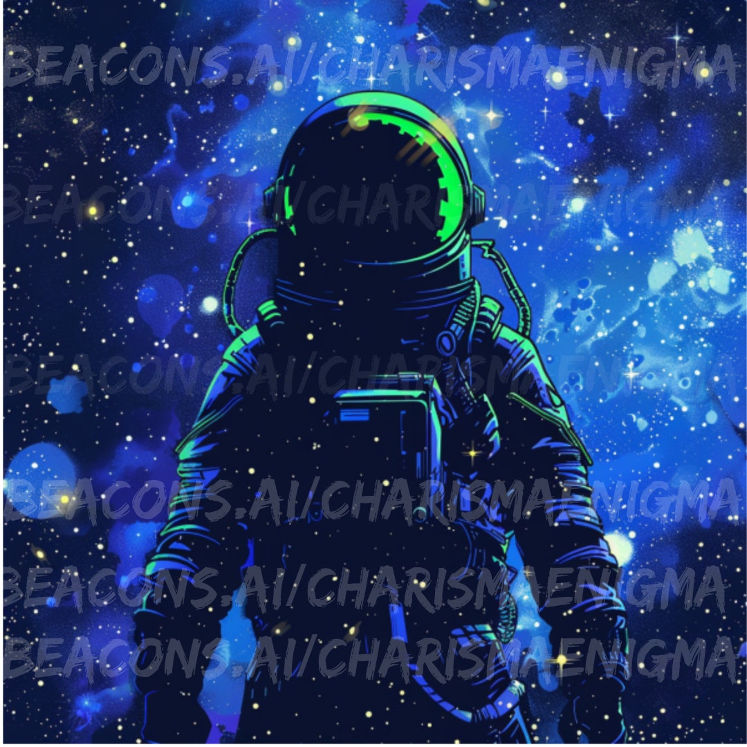 Mesmerizing Stellar Astronaut Art Print Cosmic Explorer Digital ...