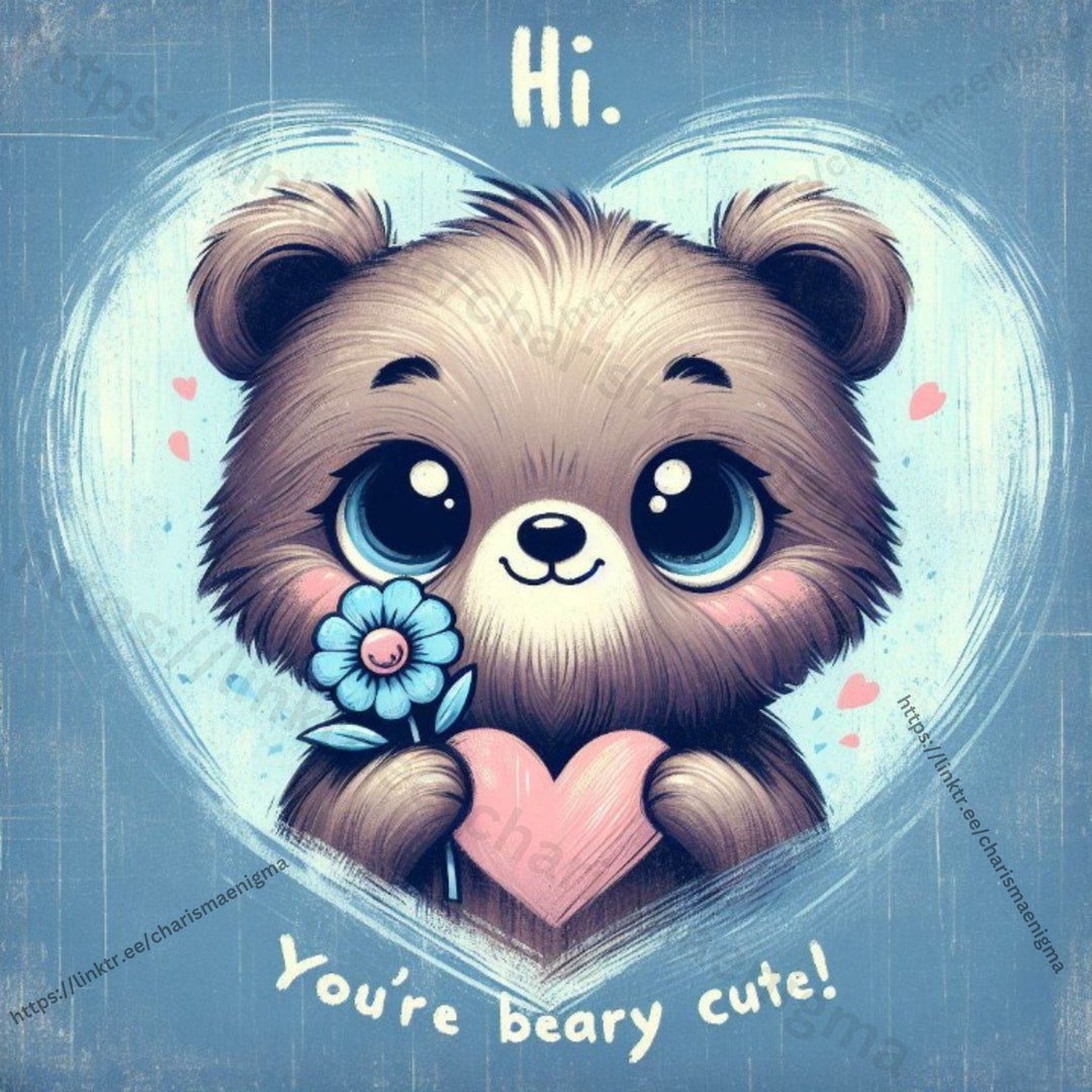 Digital Valentine's Day Card: Beary Cute featuring a Cute Bear to ...