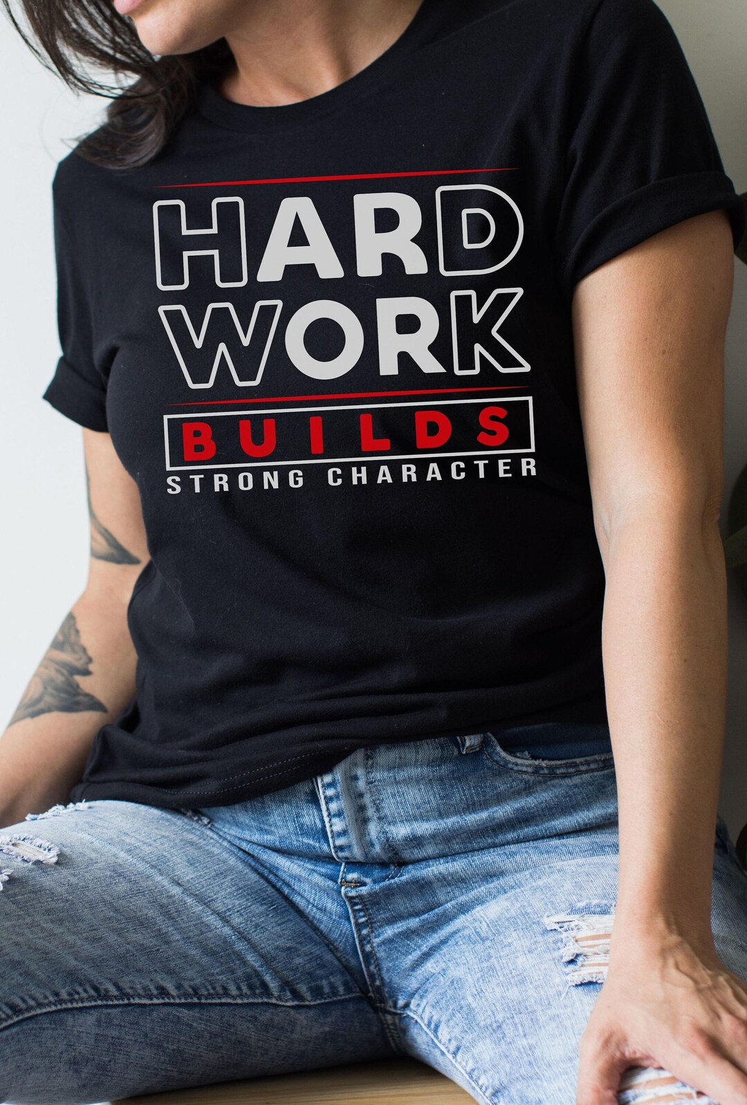 Hard Work Builds Strong Character Shirt Motivational Quotes Students ...
