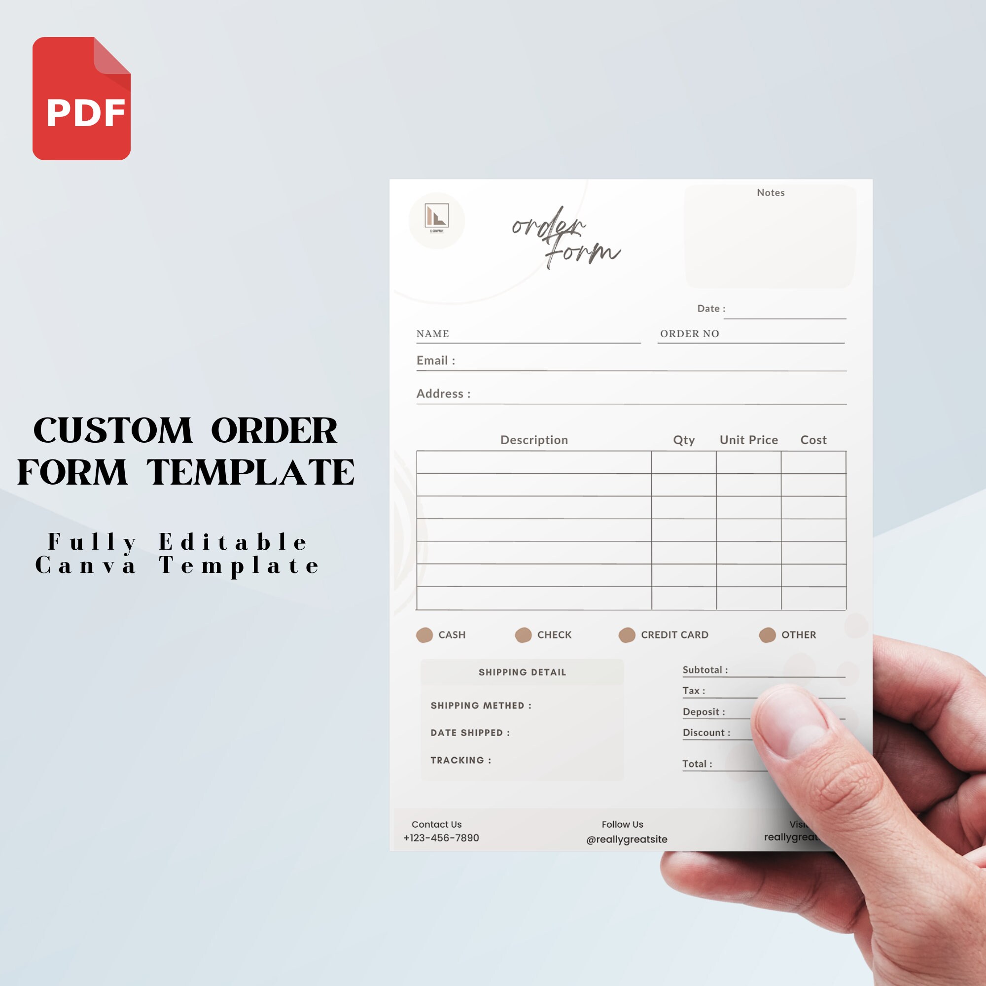 Custom Order Form Editable Template Purchase Order Form - Etsy