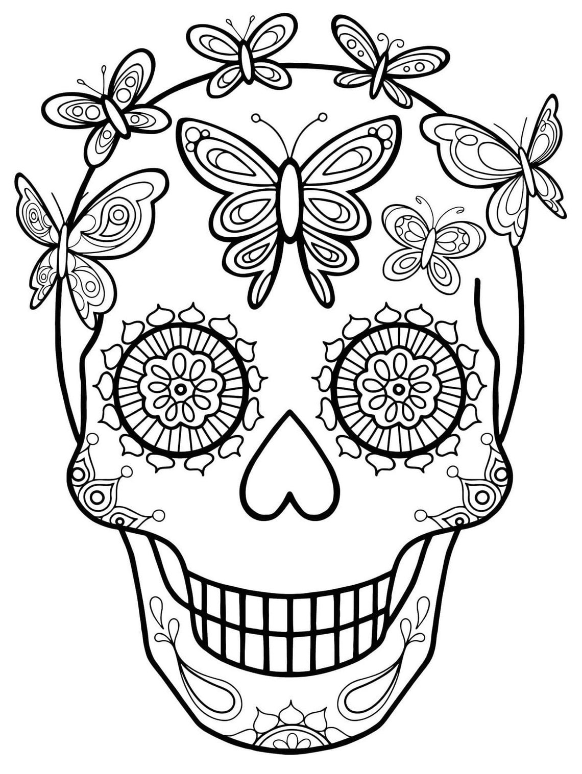 30+ Sugar Skull Coloring Pages | Digital Coloring Pages (printable, PDF ...