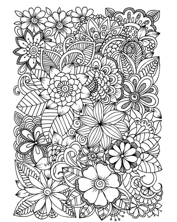 Adult Flower Coloring Pages