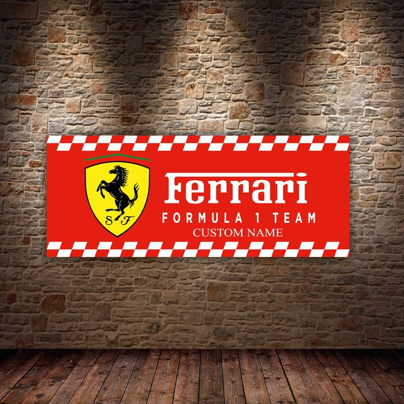 Custom Ferrari F1 Logo Banner Vinyl-garagesign-personalized - Etsy