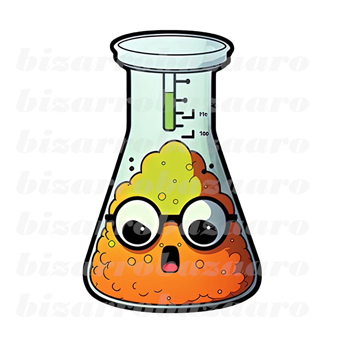 Funny Cute Science Beakers Clipart With Clear Background (PNG) Used for ...