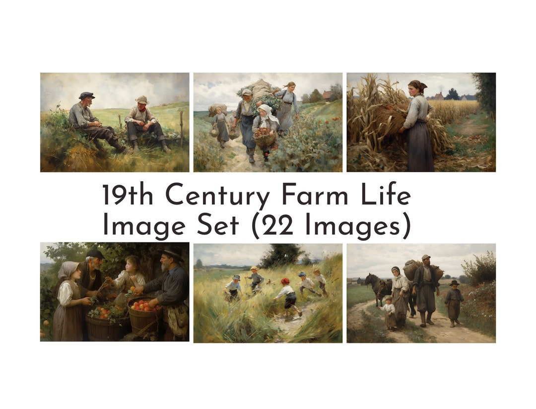 19th Century Rural Farm Life Painting Image Set Commercial - Etsy