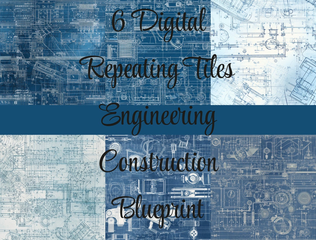 Construction Engineering Tile Patterns, Digital Art (x6), Repeating ...