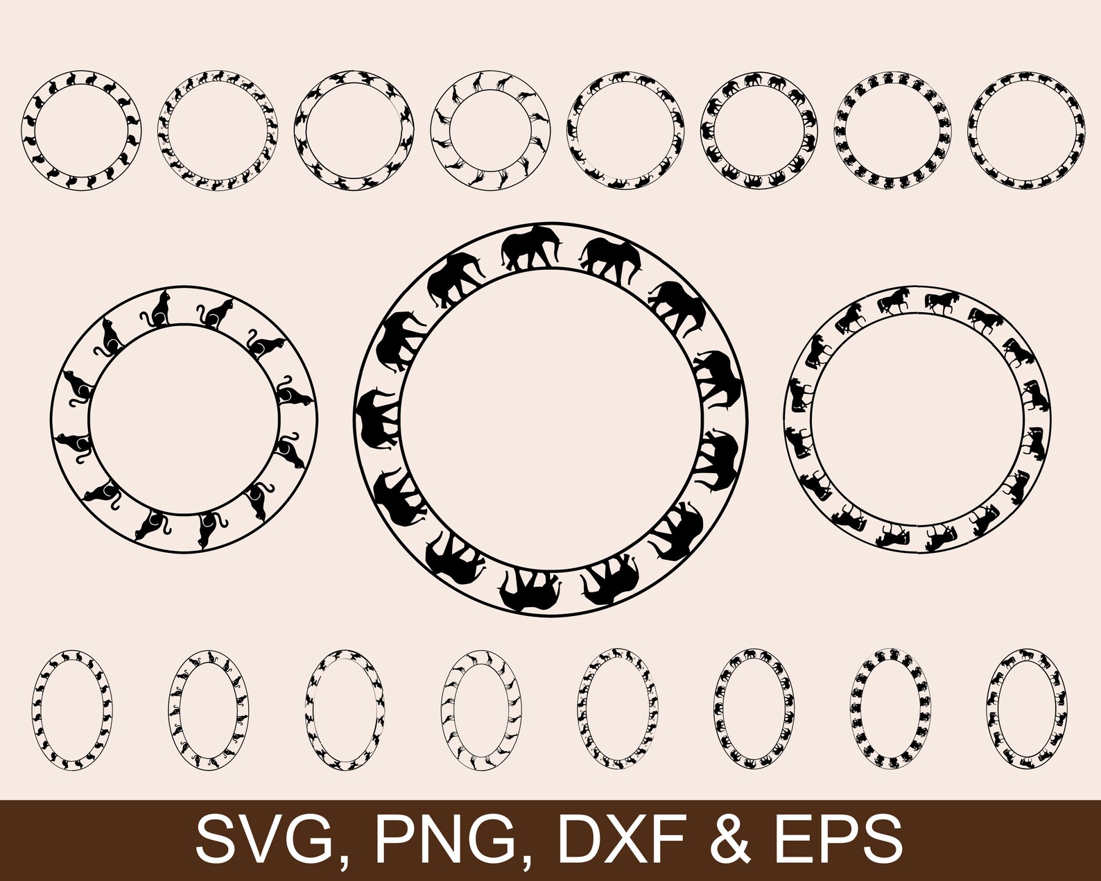 20 Animal Photo Frames Templates. SVG, Png, DXF, EPS. Printable ...