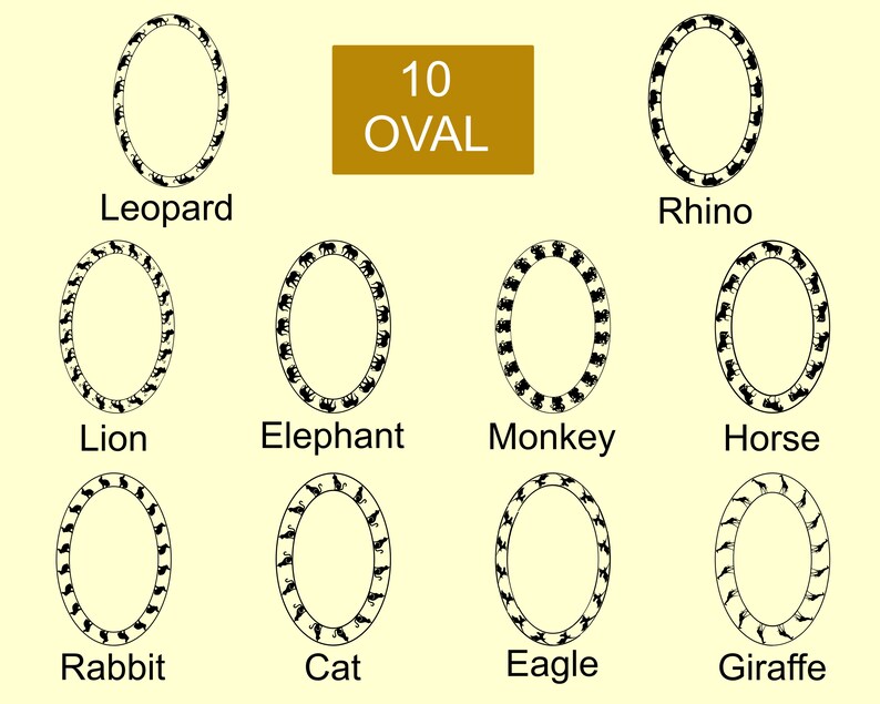 20 Animal Photo Frames Templates. SVG, Png, DXF, EPS. Printable ...