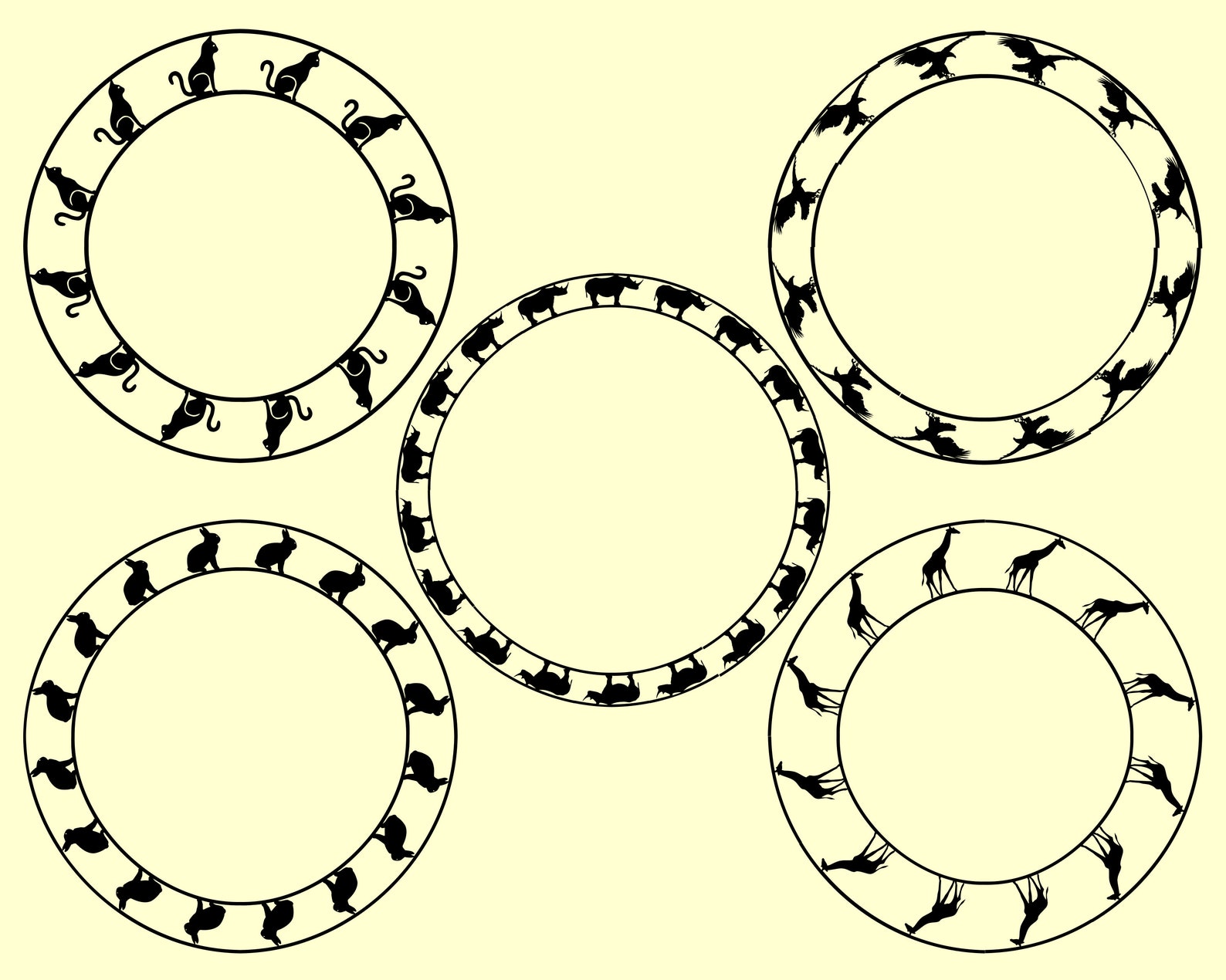 20 Animal Photo Frames Templates. SVG, Png, DXF, EPS. Printable ...