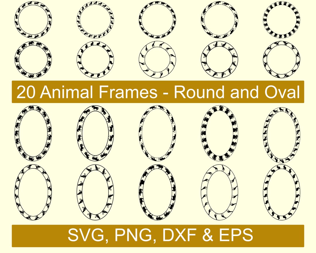 20 Animal Photo Frames Templates. SVG Png DXF EPS. - Etsy