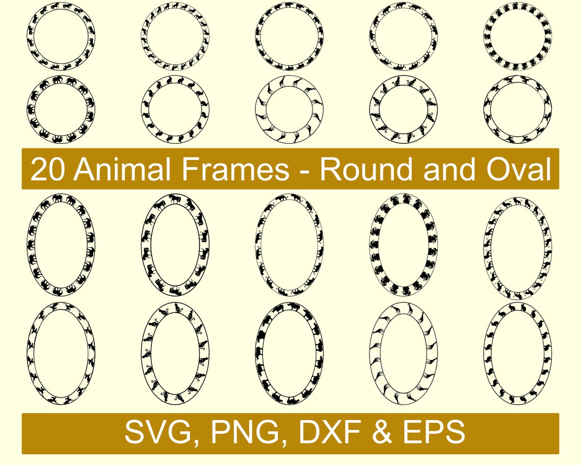 20 Animal Photo Frames Templates. SVG, Png, DXF, EPS. Printable ...