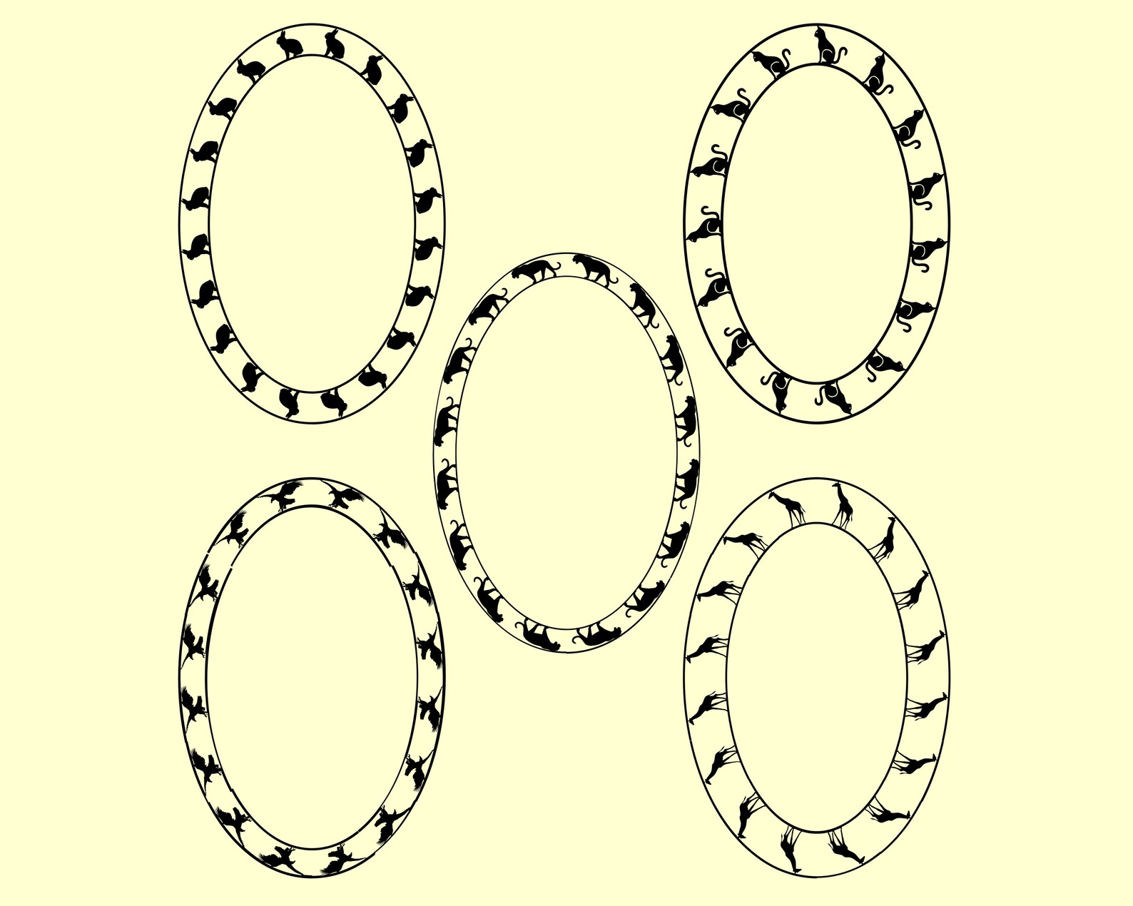 20 Animal Photo Frames Templates. SVG, Png, DXF, EPS. Printable ...
