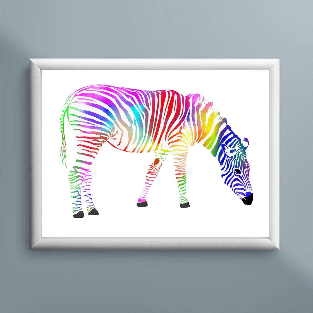 Colorful Zebra Art African Animal Downloadable in SVG and PNG Formats ...
