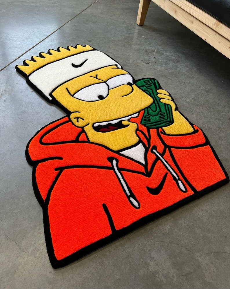 Bart Simpson Custom Tufted Rug/ Handmade Cartoon Tufting Rug - Etsy