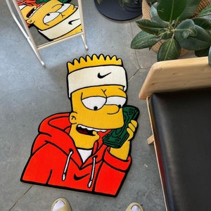 Bart Simpson Custom Tufted Rug/ Handmade Cartoon Tufting Rug - Etsy