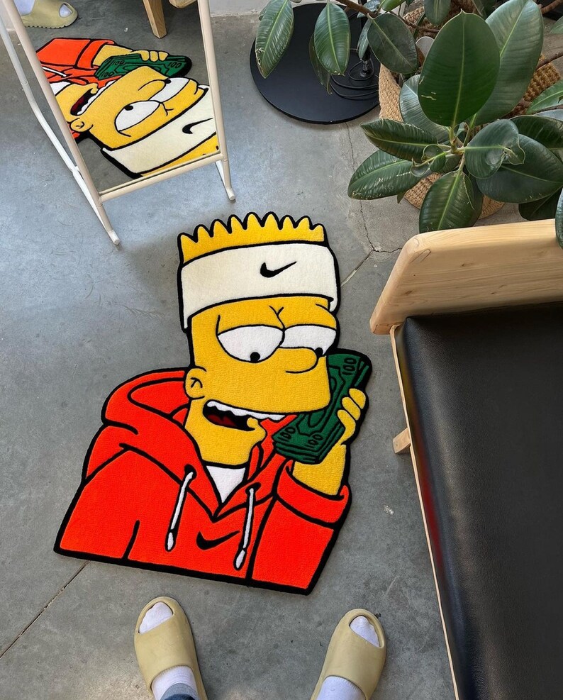 Bart Simpson Custom Tufted Rug/ Handmade Cartoon Tufting Rug - Etsy