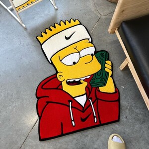 Bart Simpson Custom Tufted Rug/ Handmade Cartoon Tufting Rug - Etsy