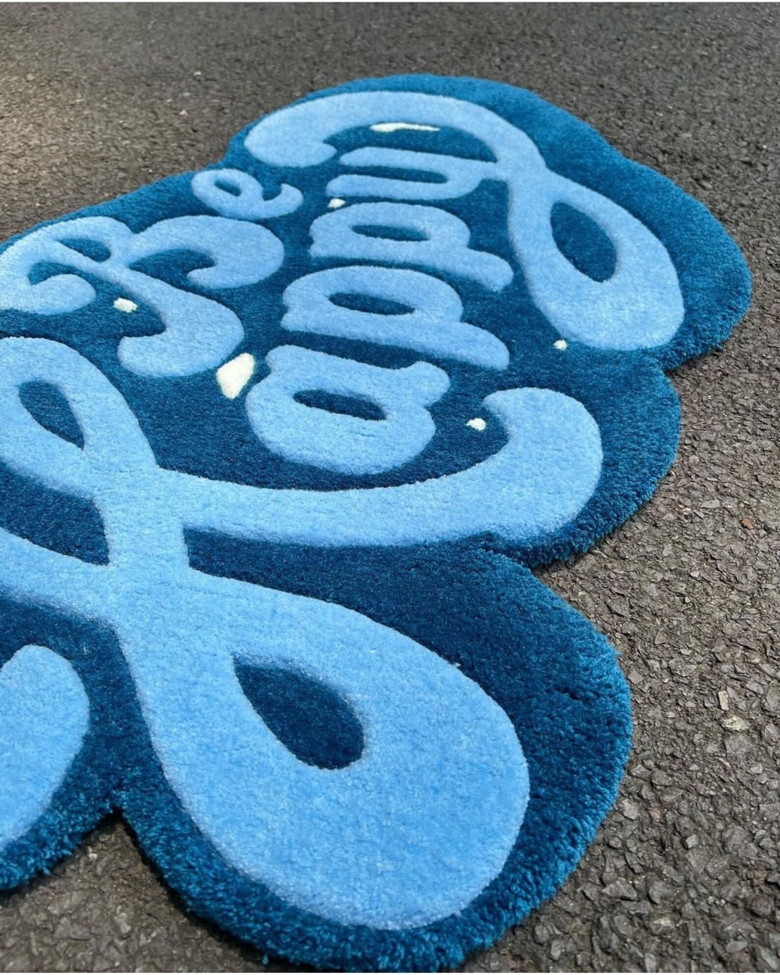 Be Happy Text Custom Tufted Rug/hand Made Tufting Rug/be Happy ...