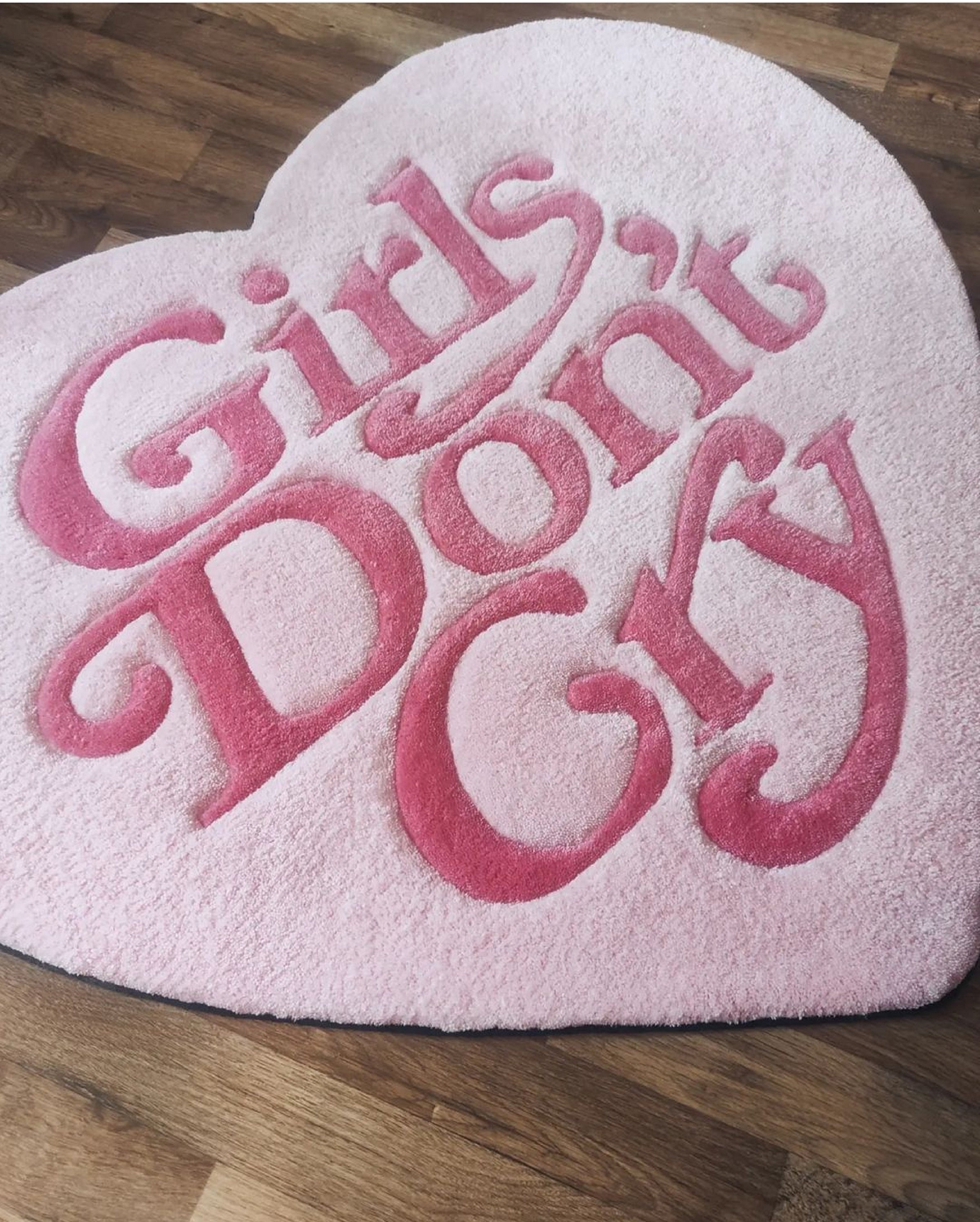 Girl Don't Cry Handmade Rug Heart Shaped Carpet Home - Etsy