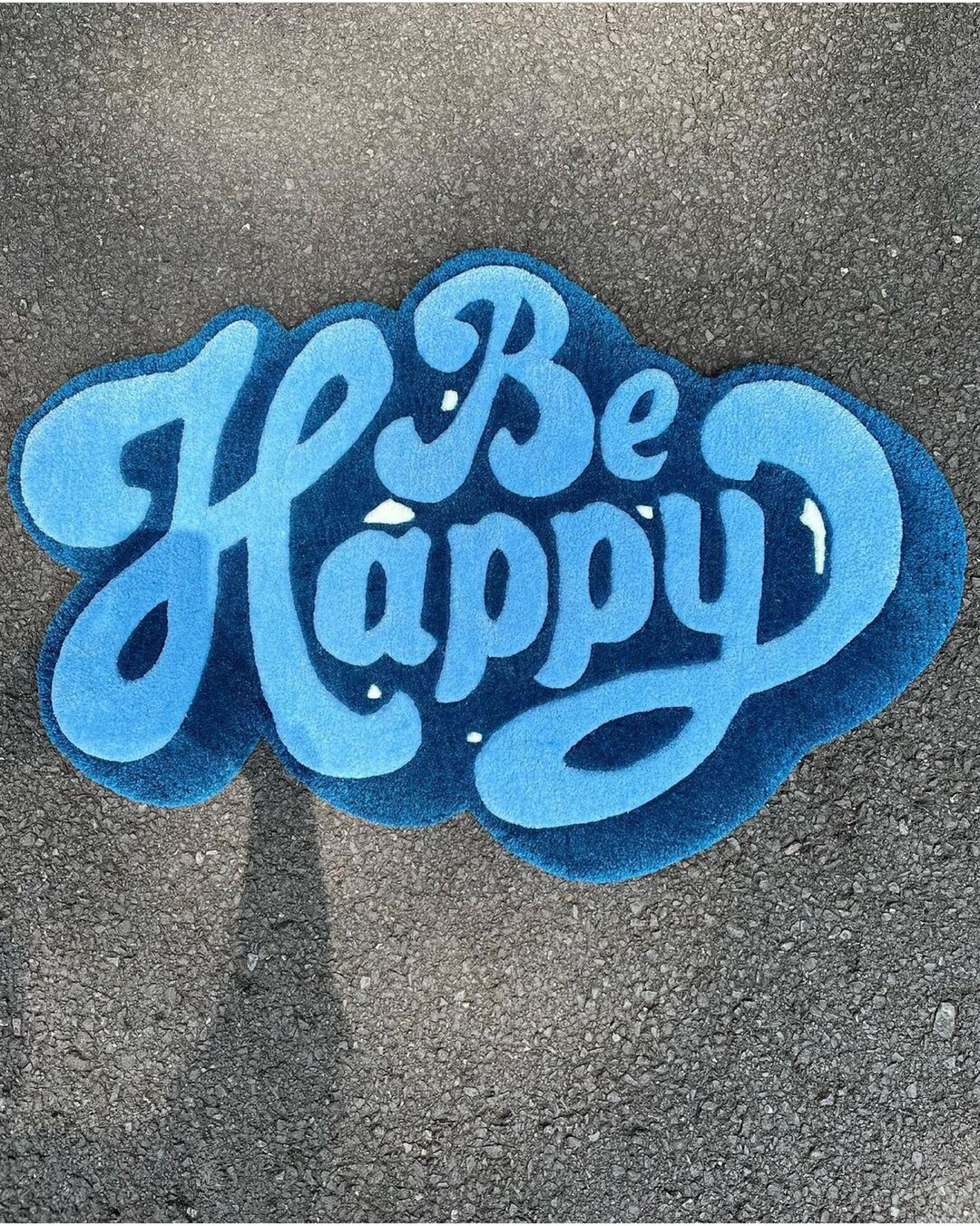 Be Happy Text Custom Tufted Rug/hand Made Tufting Rug/be Happy ...