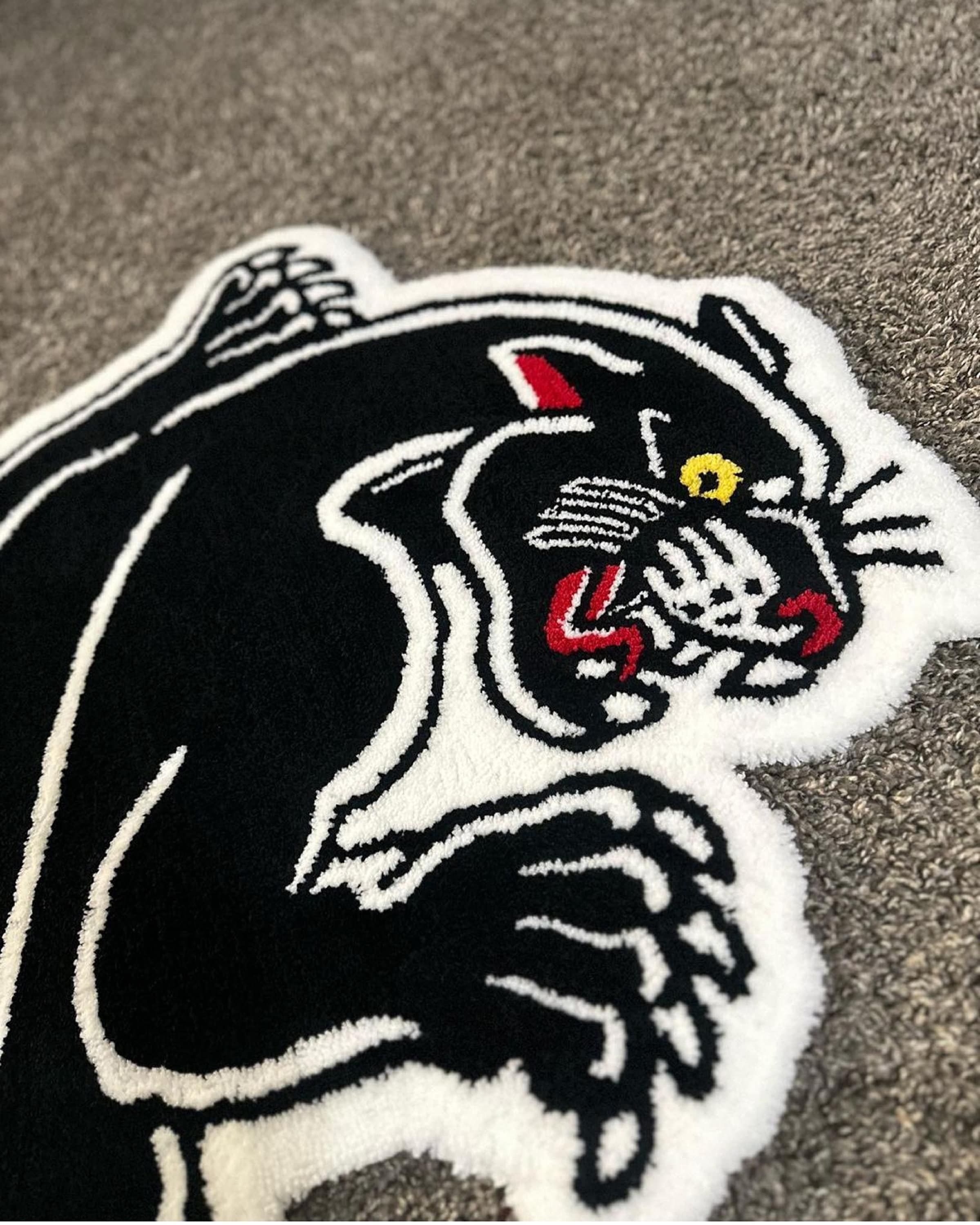 Classic Black Panther Tattoo Handmade Tufted Rug/custom Rug/handcarfted ...