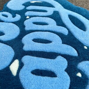 Be Happy Text Custom Tufted Rug/hand Made Tufting Rug/be Happy ...