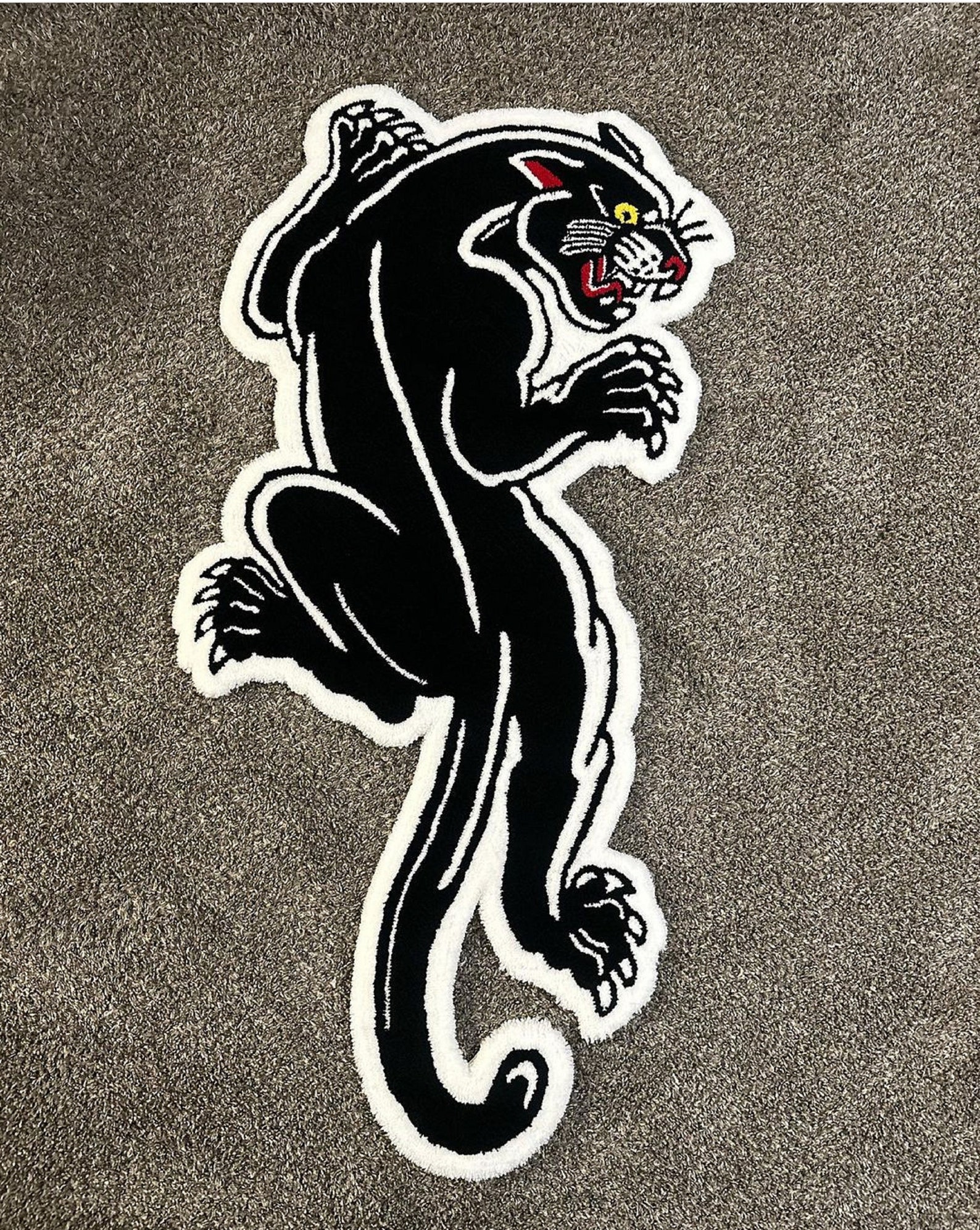 Classic Black Panther Tattoo Handmade Tufted Rug/custom Rug/handcarfted ...