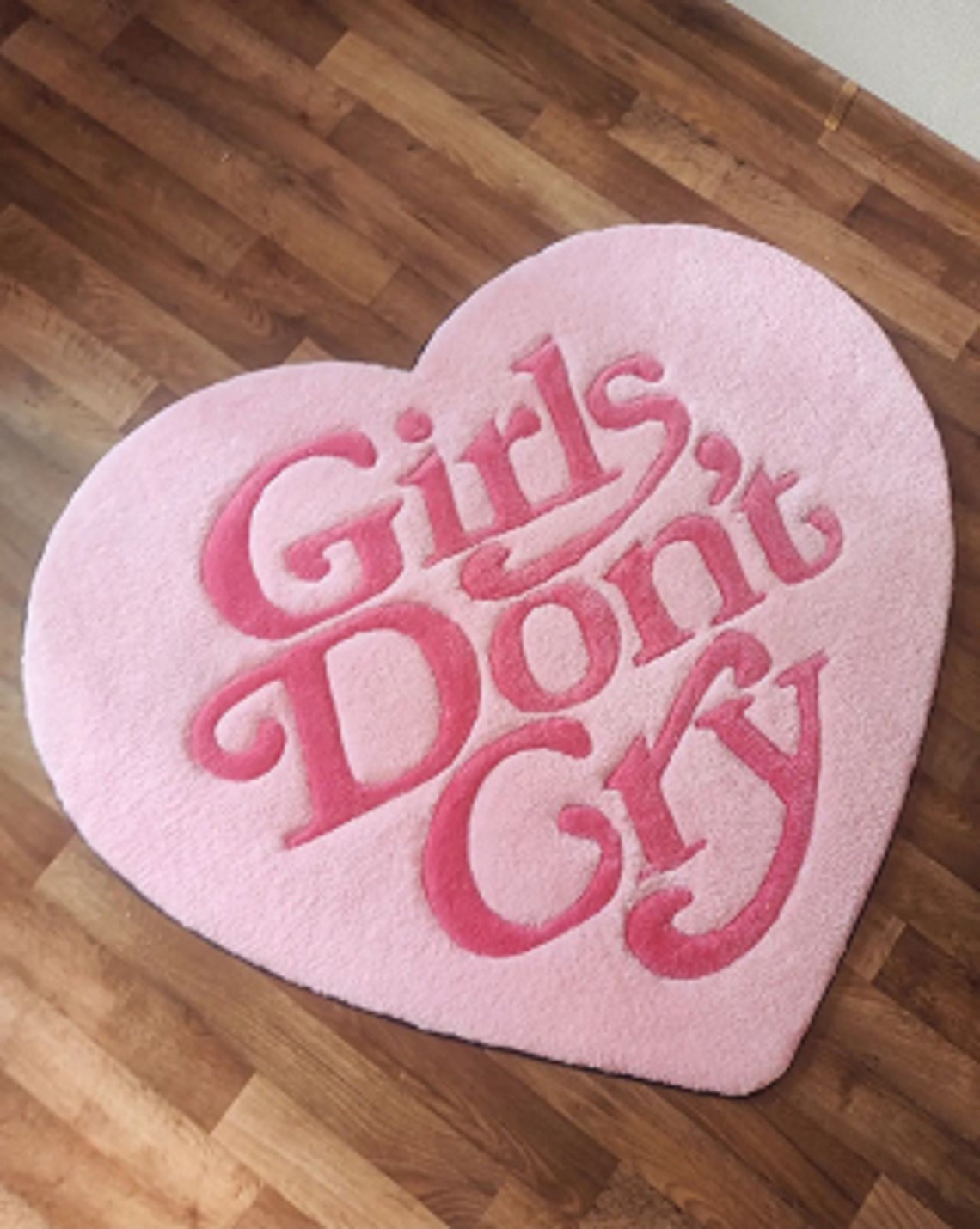 Girl Don't Cry Handmade Rug Heart Shaped Carpet Home - Etsy