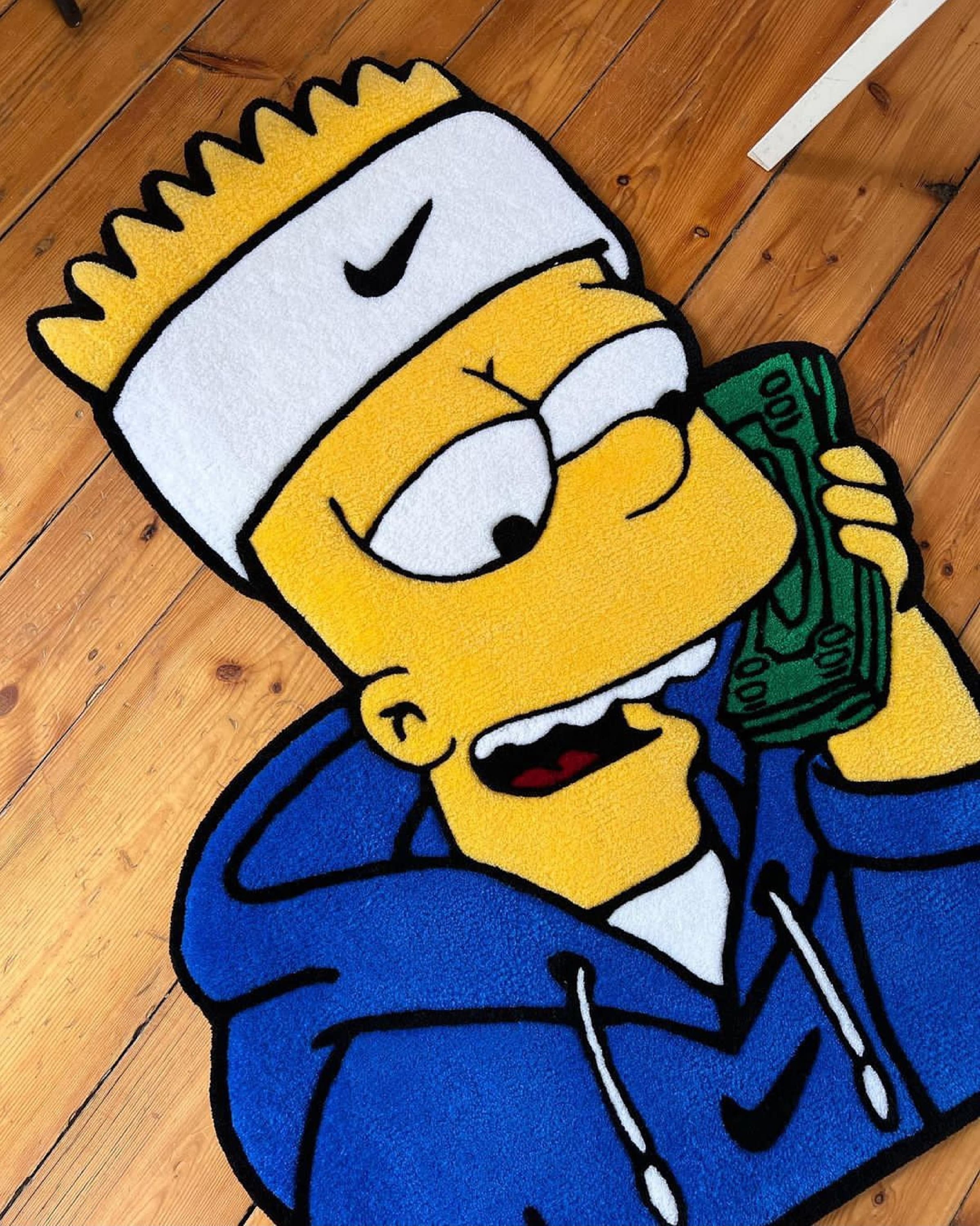 Bart Simpson Custom Tufted Rug/ Handmade Cartoon Tufting Rug - Etsy