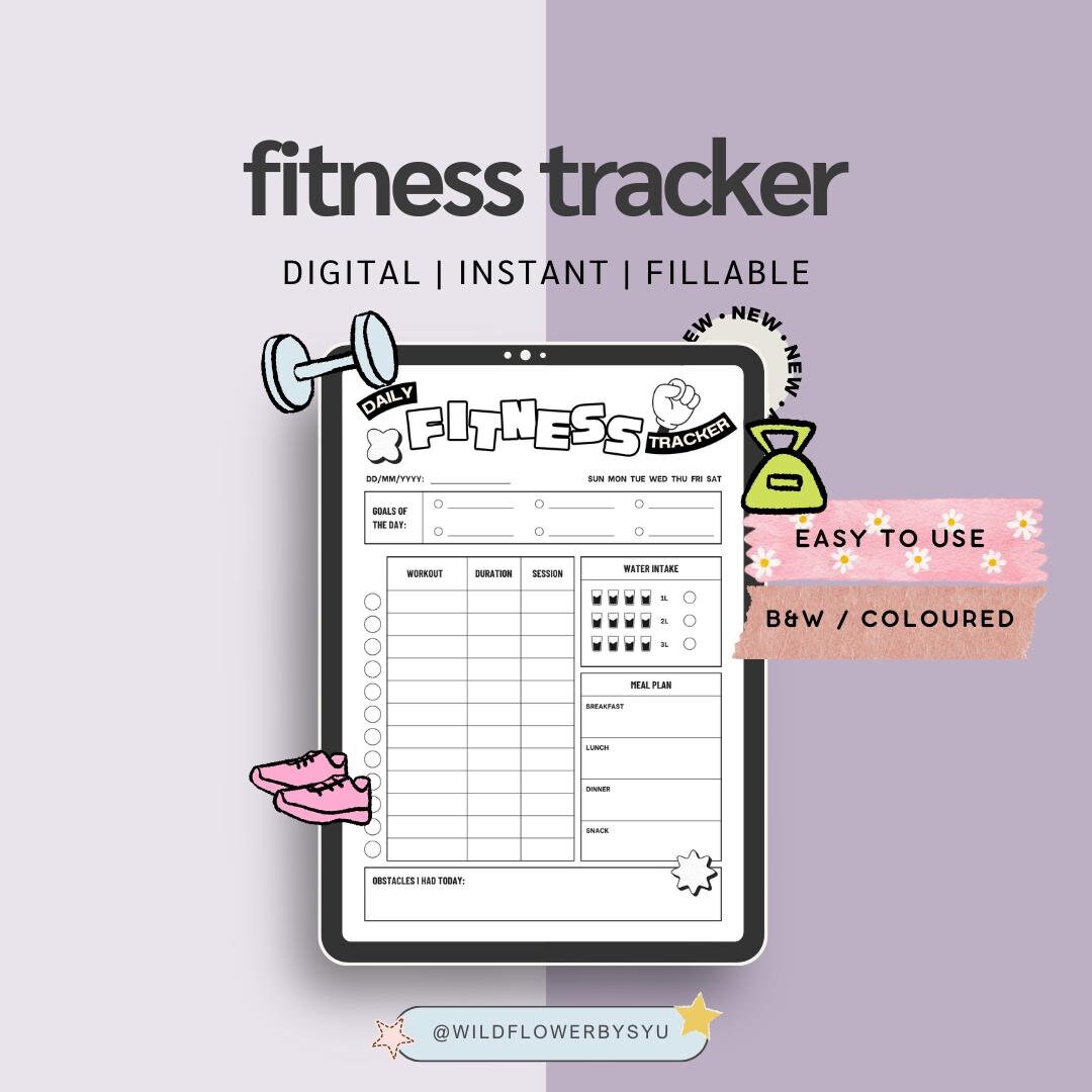 Ultimate Fitness Tracker Printable, Workout & Daily Activity Log ...