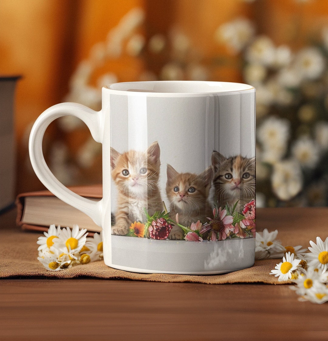 Kittens Playing With Flowers Ceramic Coffee Tea Mug 11oz Gift - Etsy