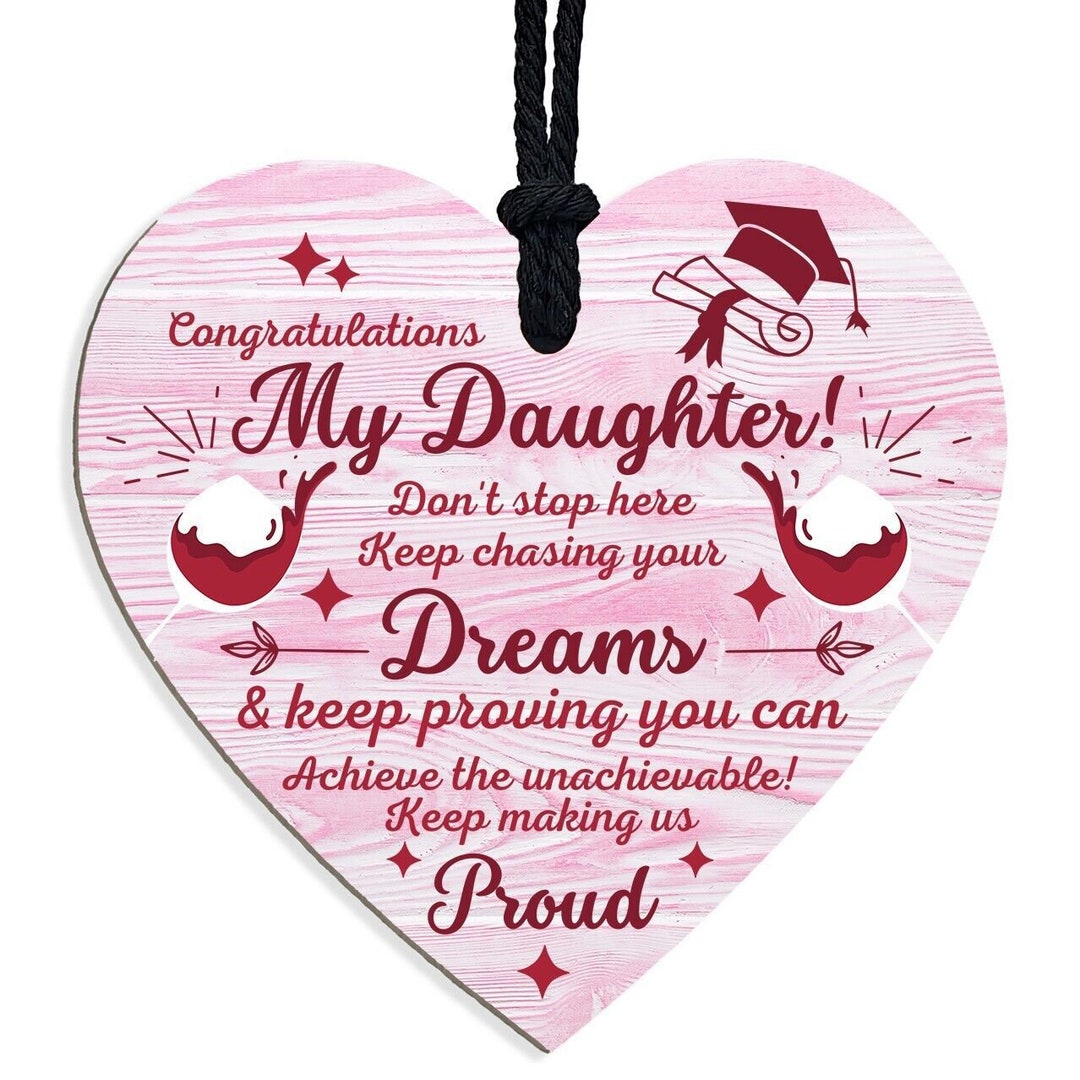 Congratulations Daughter University Graduation Gifts Wooden - Etsy