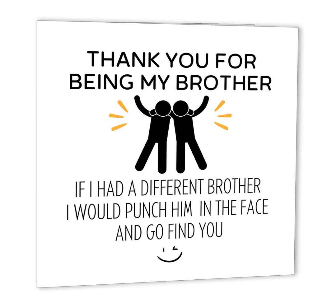 Brother Thank You Card Funny Brothers Birthday Card - Etsy