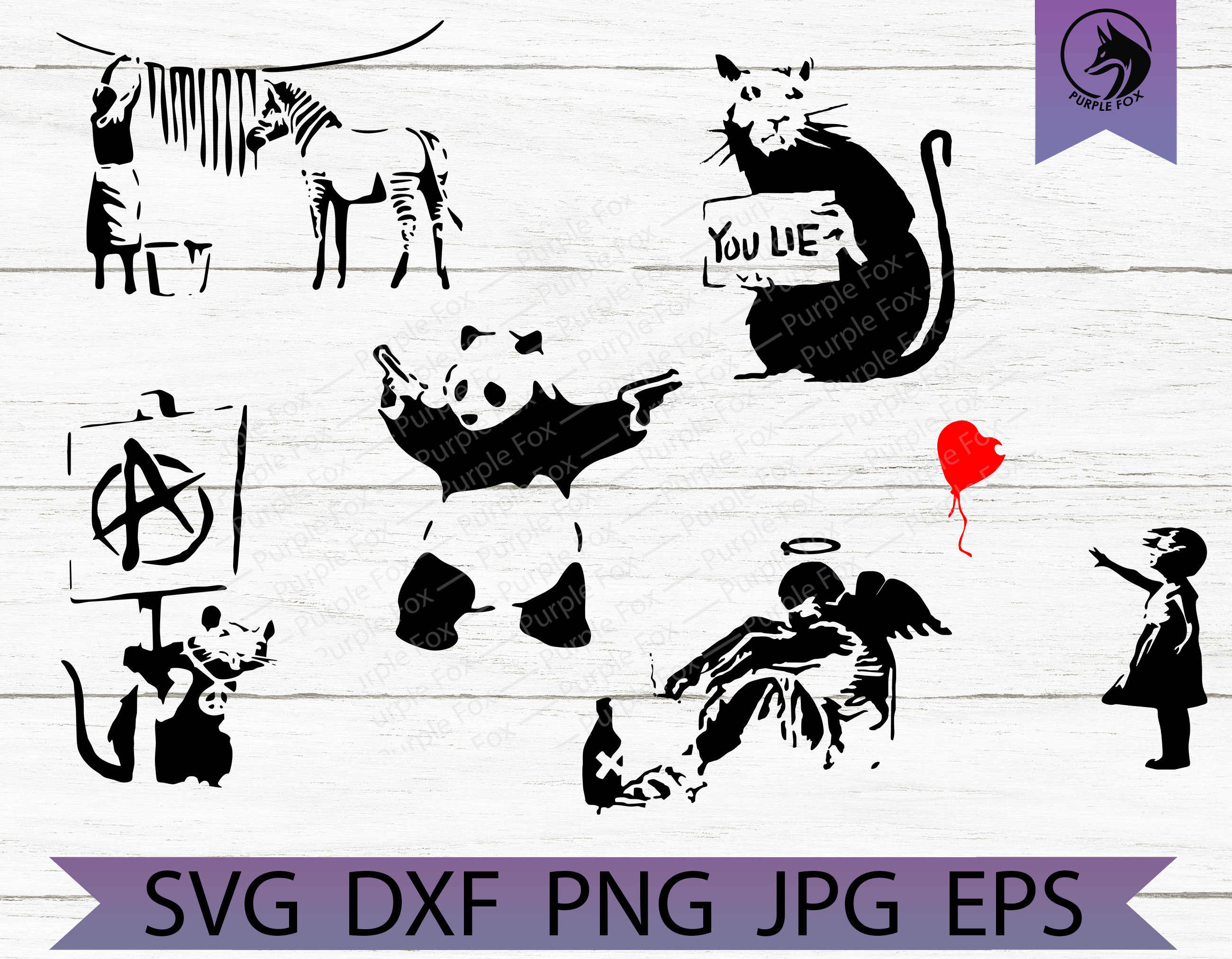 6 Pack Banksy Art Graffiti Collection SVG Cut File for Cricut - Etsy