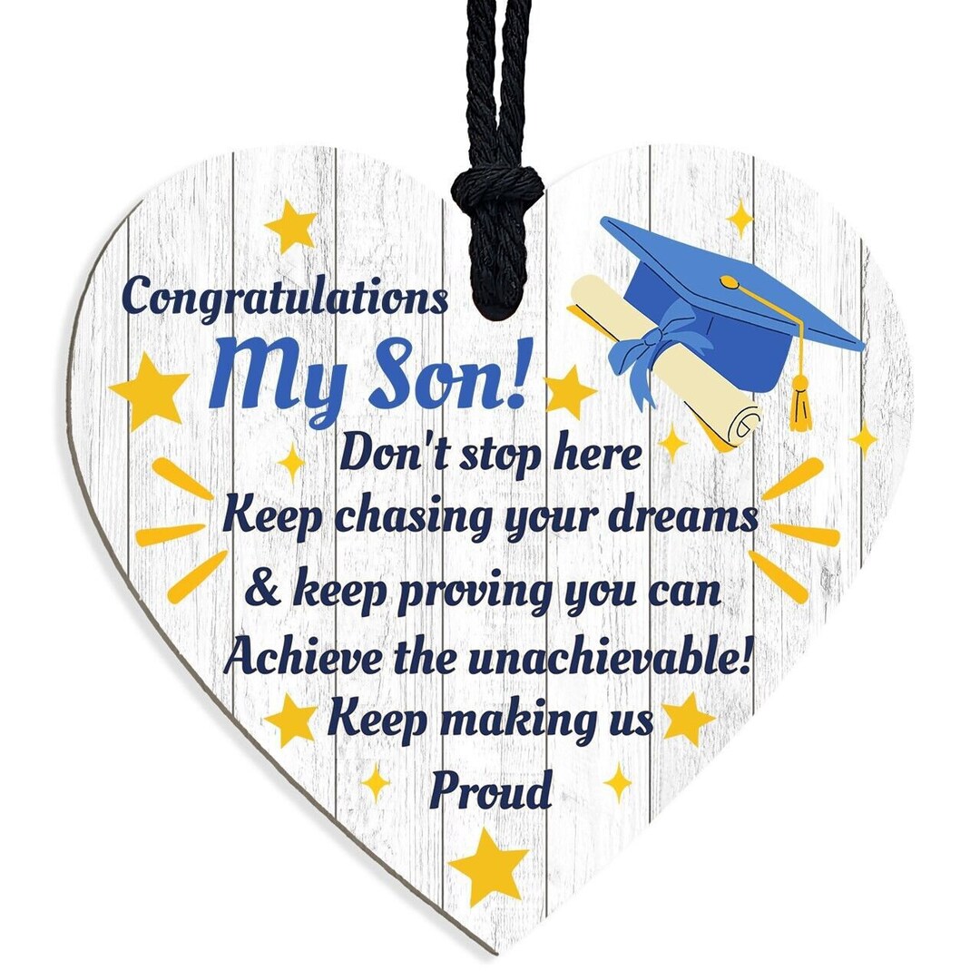 Congratulations Son Graduation Gifts for University Wood Heart - Etsy