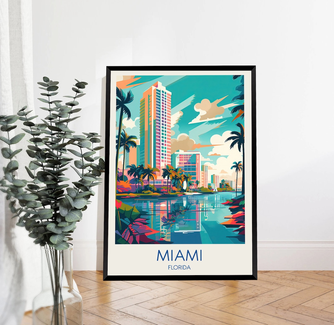 Affiche de voyage de Miami affiche de Floride impression de - Etsy France