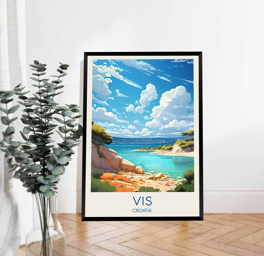 Vis Travel Poster Vis Poster Vis Print Illustration Art - Etsy