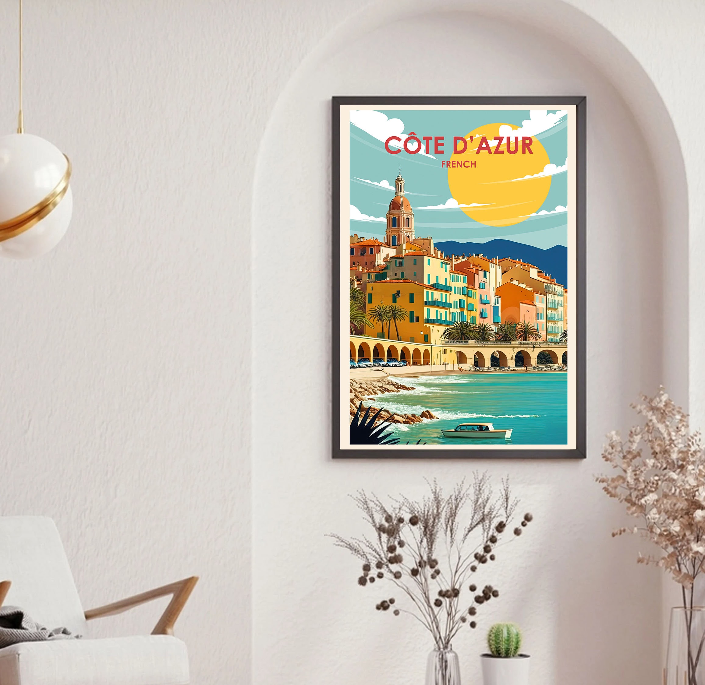 Cote D'azur Poster Côte Dazur Print French Riviera - Etsy