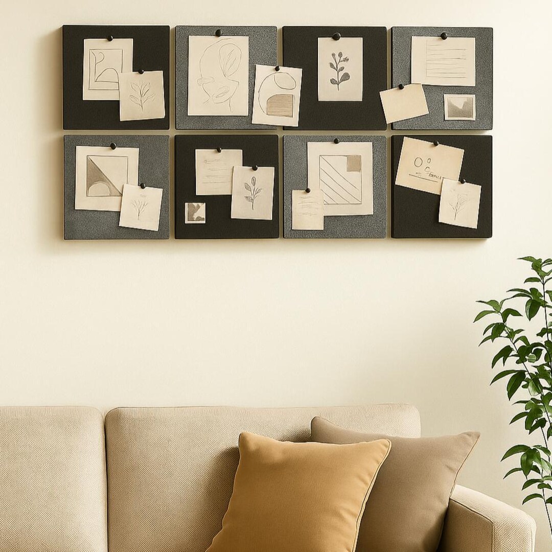 Felt Pin Board Panels – 12x12inch Sound Absorbing Peel & Stick Pinboard ...